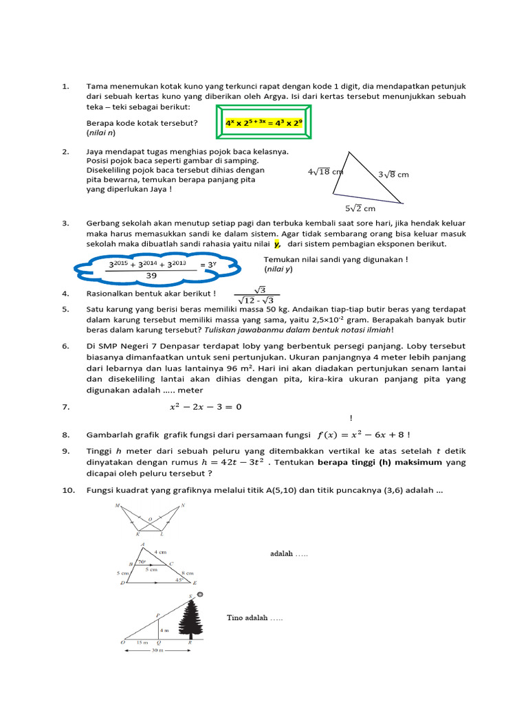 Latihan Persiapan Ujian Sekolah | PDF