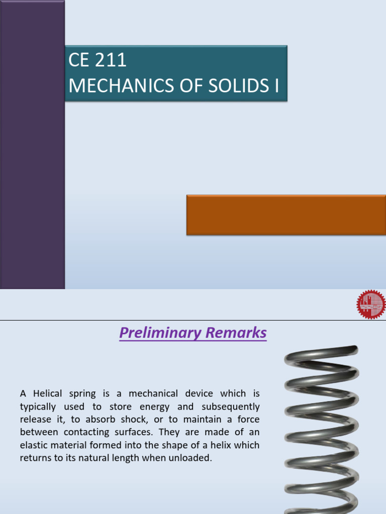 Closely Coiled Helical Springs | PDF | Stress (Mechanics) | Bending