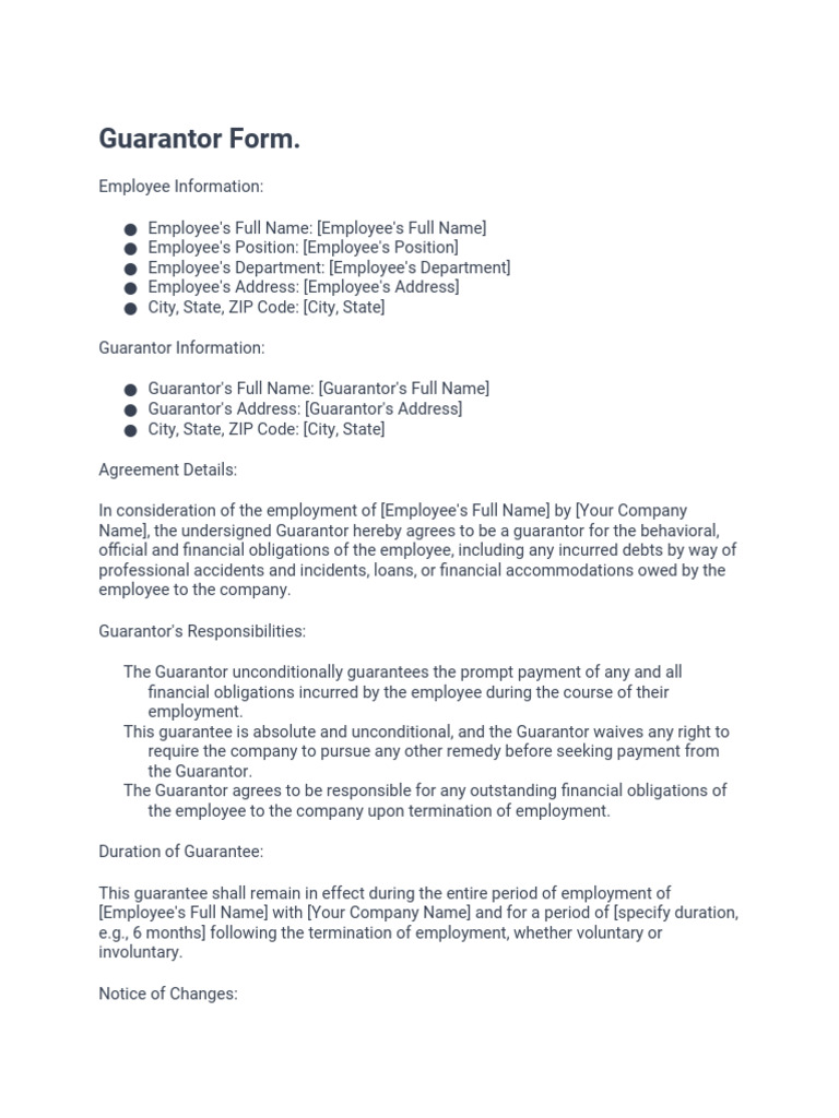 Guarantor Form | PDF