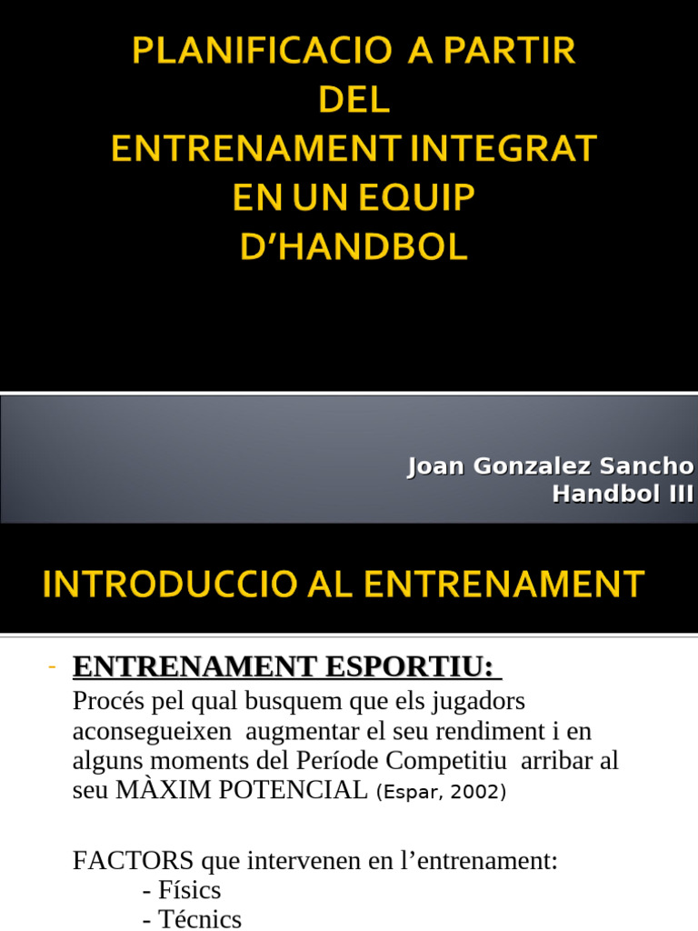 Planificacio Handbol | PDF