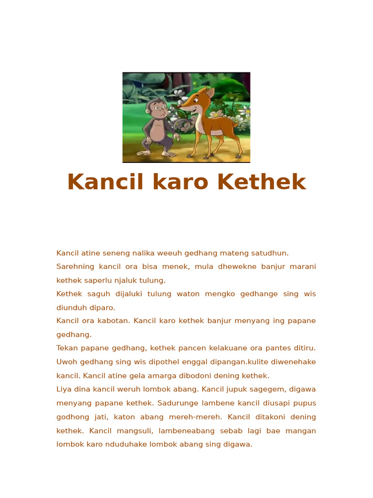 Dokumen - Tips Kancil Karo Kethek | PDF