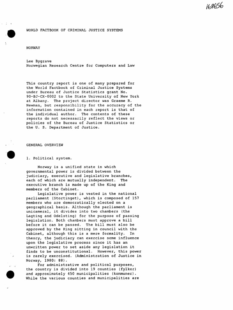 Norway Country Report | PDF | Prosecutor | Crimes