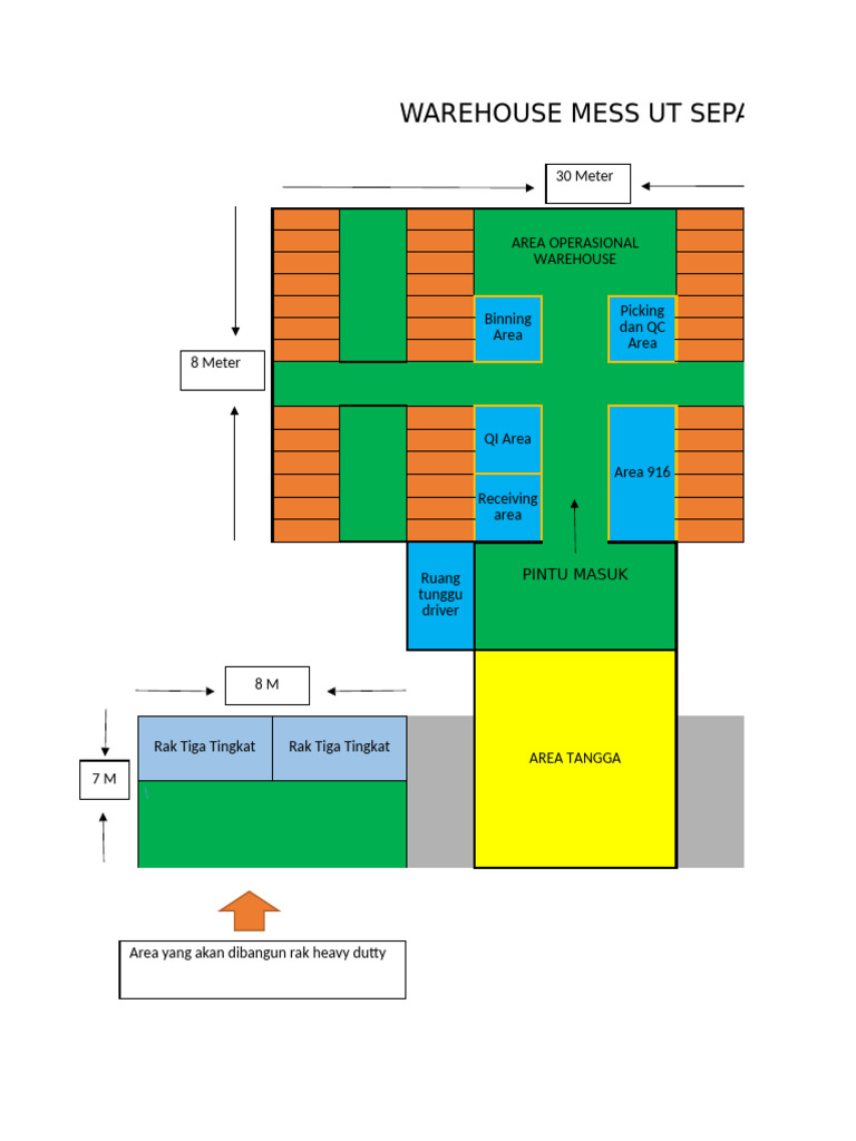 Layout Mess Warehouse Separi | PDF