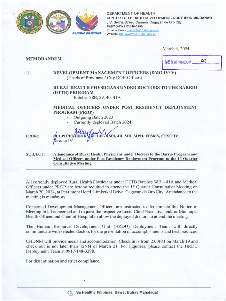 15 MAR MEMORANDUM No. 02 | PDF