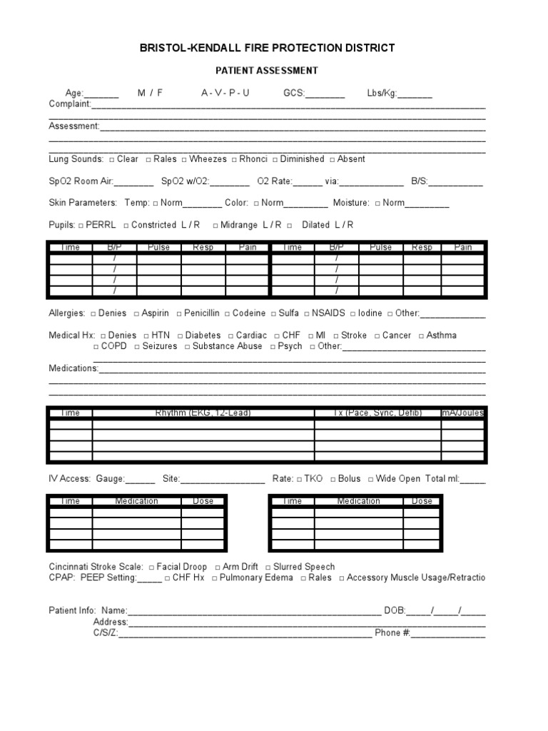 Revised EMS Run Sheet PDF Heart Failure Rtt