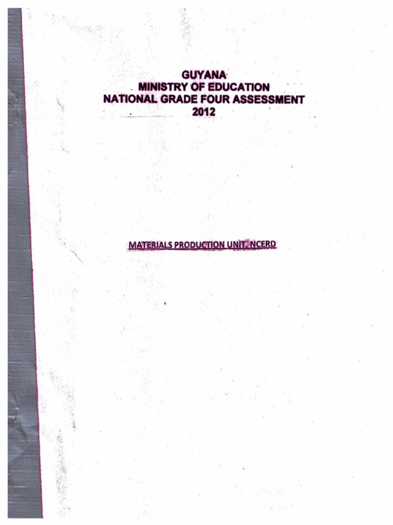National Grade 4 Assessment - 2012 - Mathematics P1 | PDF | Mathematics National Grade 4 Assessment - 2012 - Mathematics P1 | PDF | Mathematics