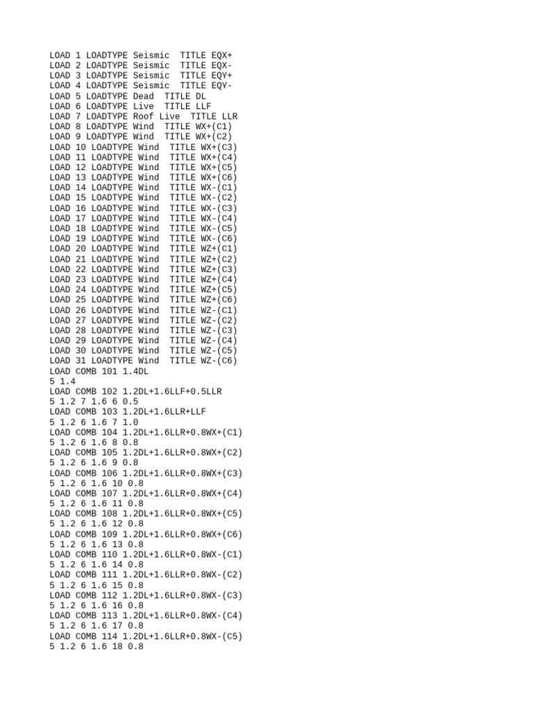 Loads - Load Combination For Building (BNBC 2020) | PDF