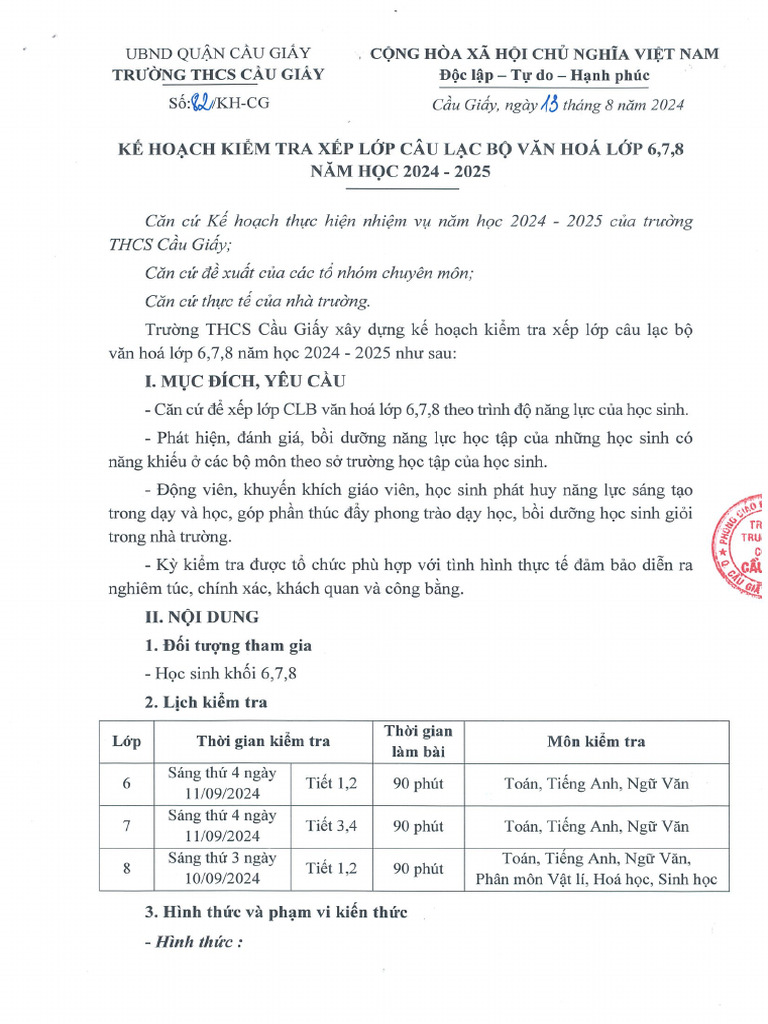 K6.7.8 - KH Xep Lop CLBVH | PDF