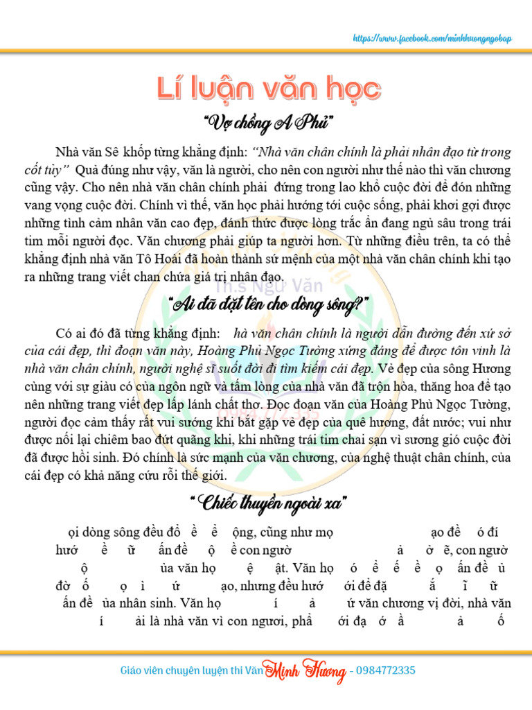 Lí Luận Văn Học - NV12 | PDF