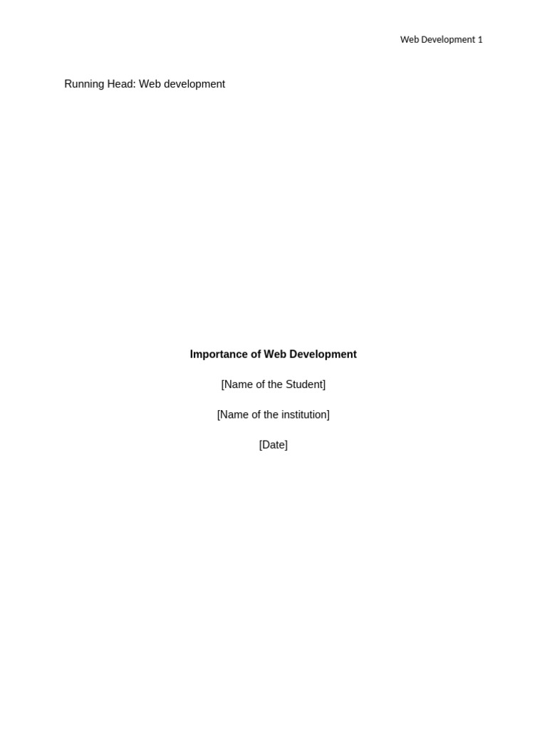 Importance of Web Development | PDF | Web Development | World Wide Web