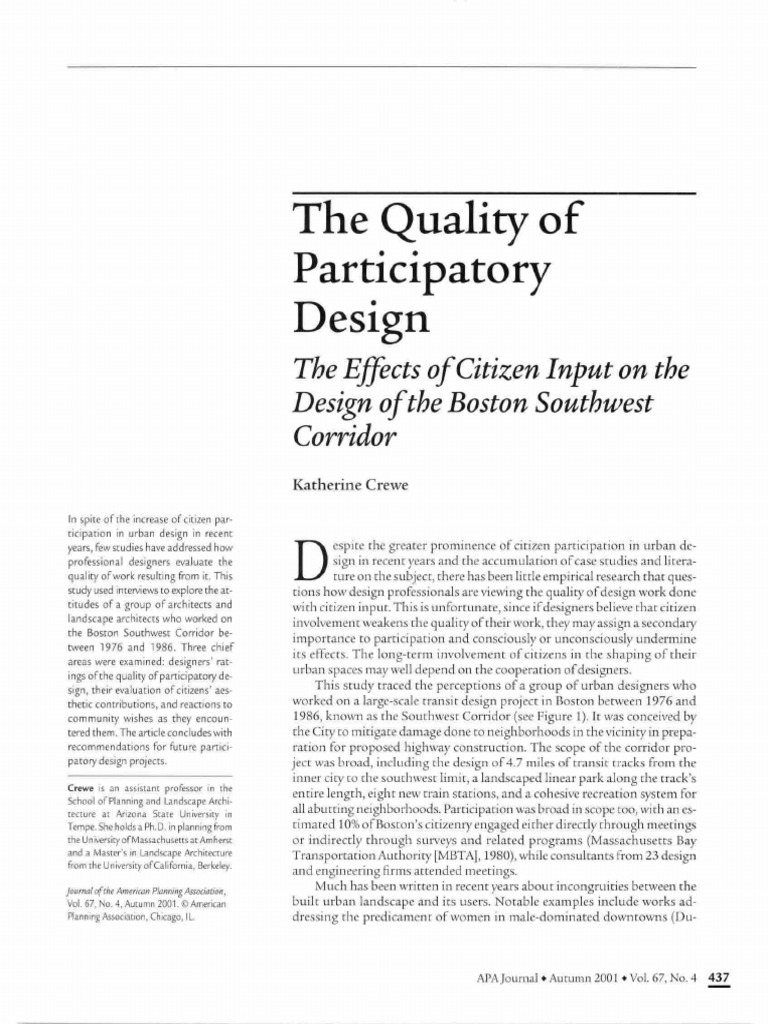 The Quality of Participatory Design | PDF