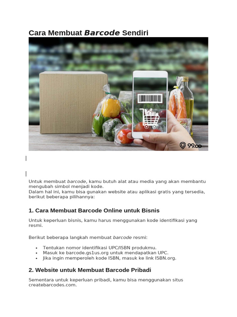 Cara Membuat Barcode | PDF