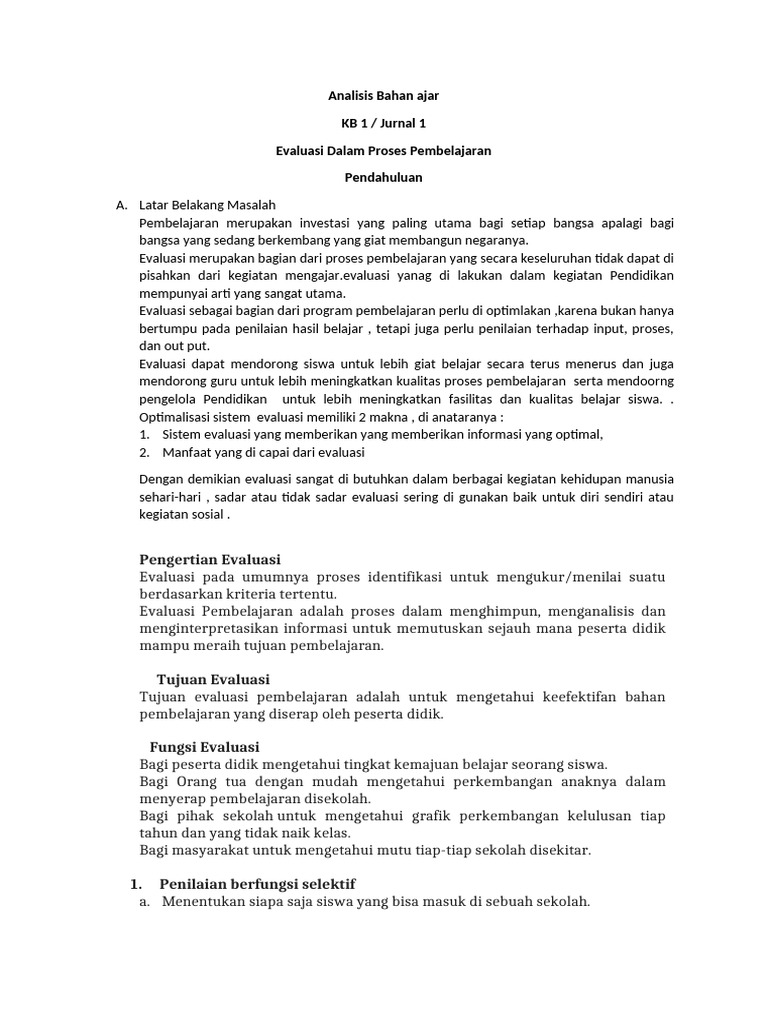 Analisis Bahan Ajar JUrnal 1 Modul 4 KB 1 | PDF | Bisnis | Pengembangan Diri