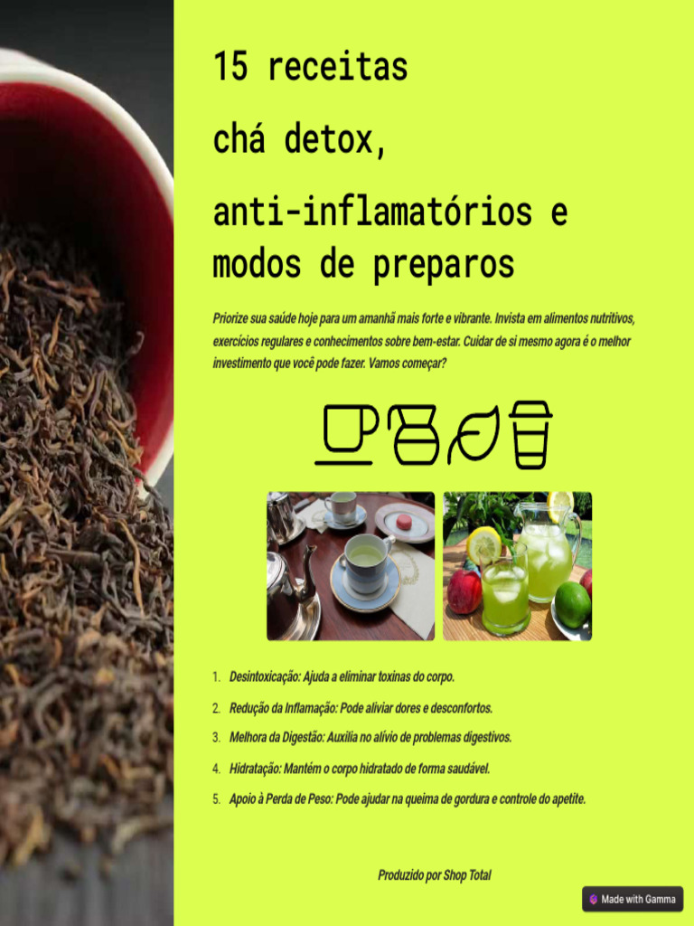15 Receitas de Chá Detox Saudáveis | PDF | Cravo | Chá