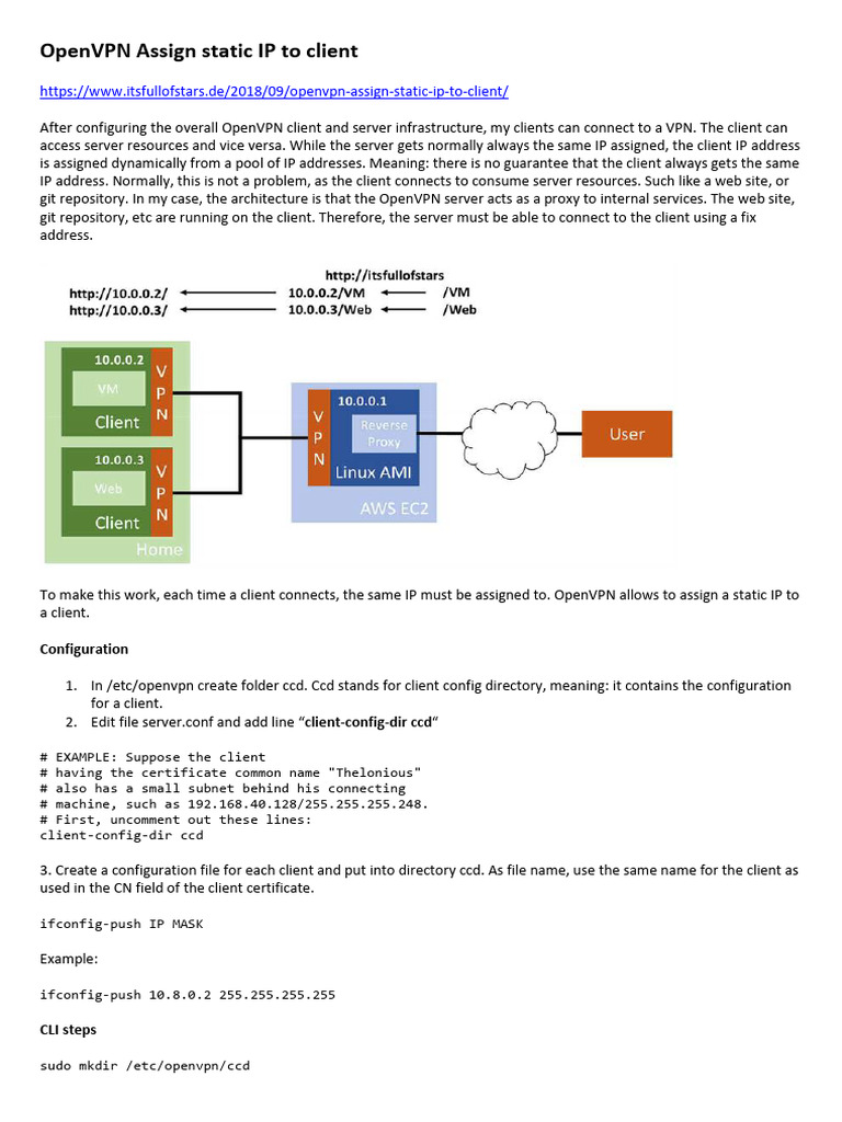 KAK - OpenVPN Assign Static IP to Client | PDF | Ip Address | Computer Networking