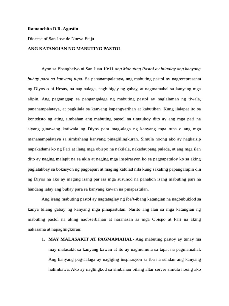 Mabuting Pastol | PDF