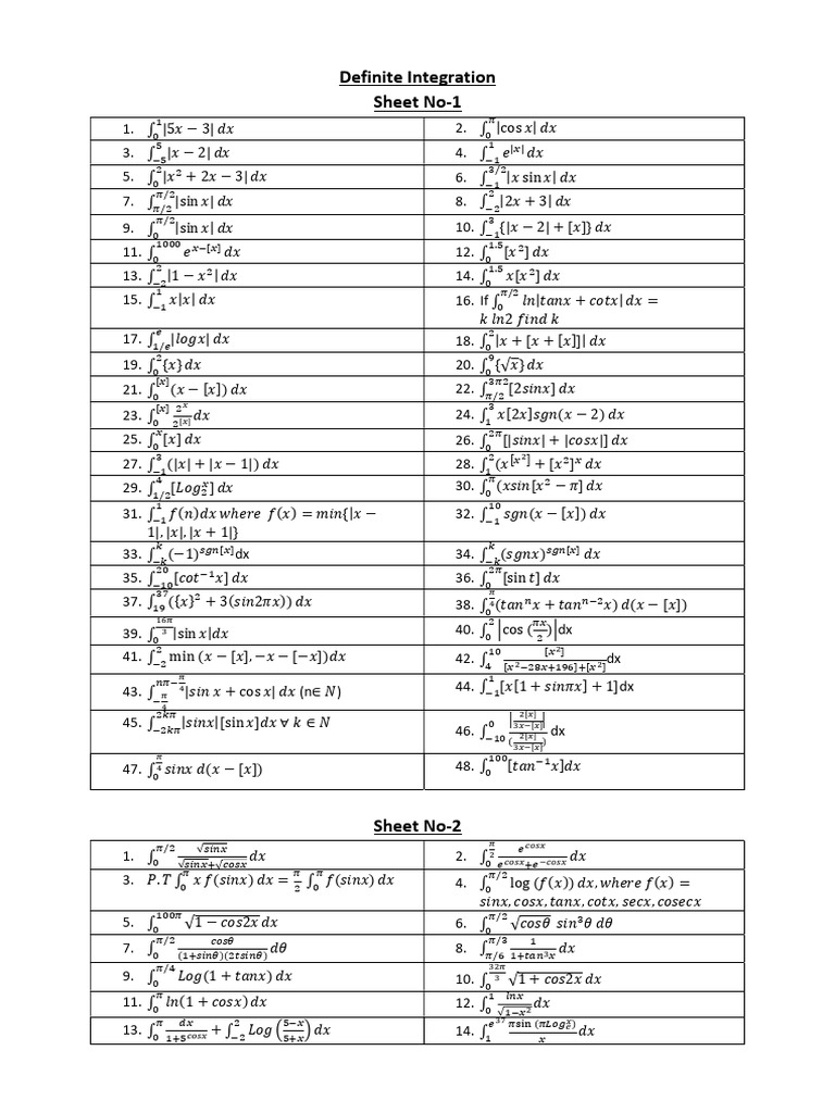 Definite Integration | PDF