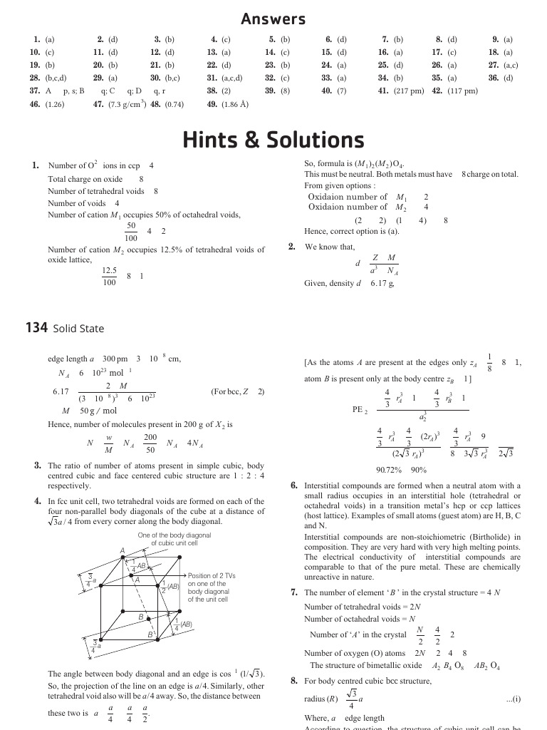 Solid State Solution | PDF | Crystal Structure | Ion