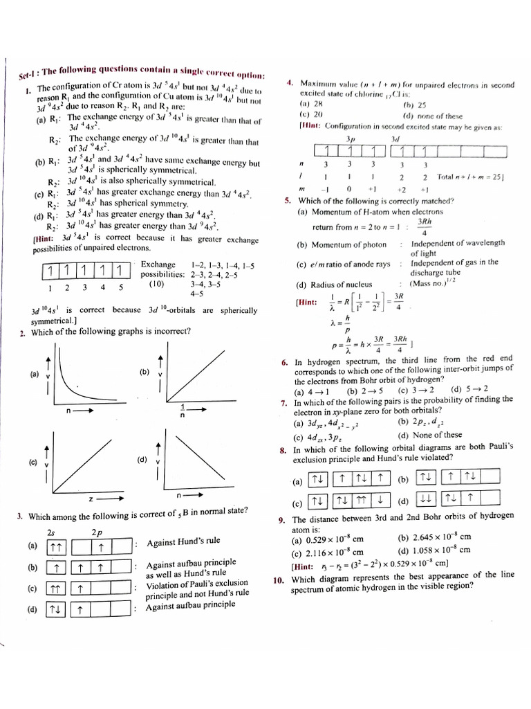 Revision of Atomic Structure | PDF