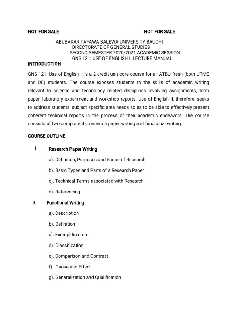 GNS 121 Lecture Manual-1 | PDF