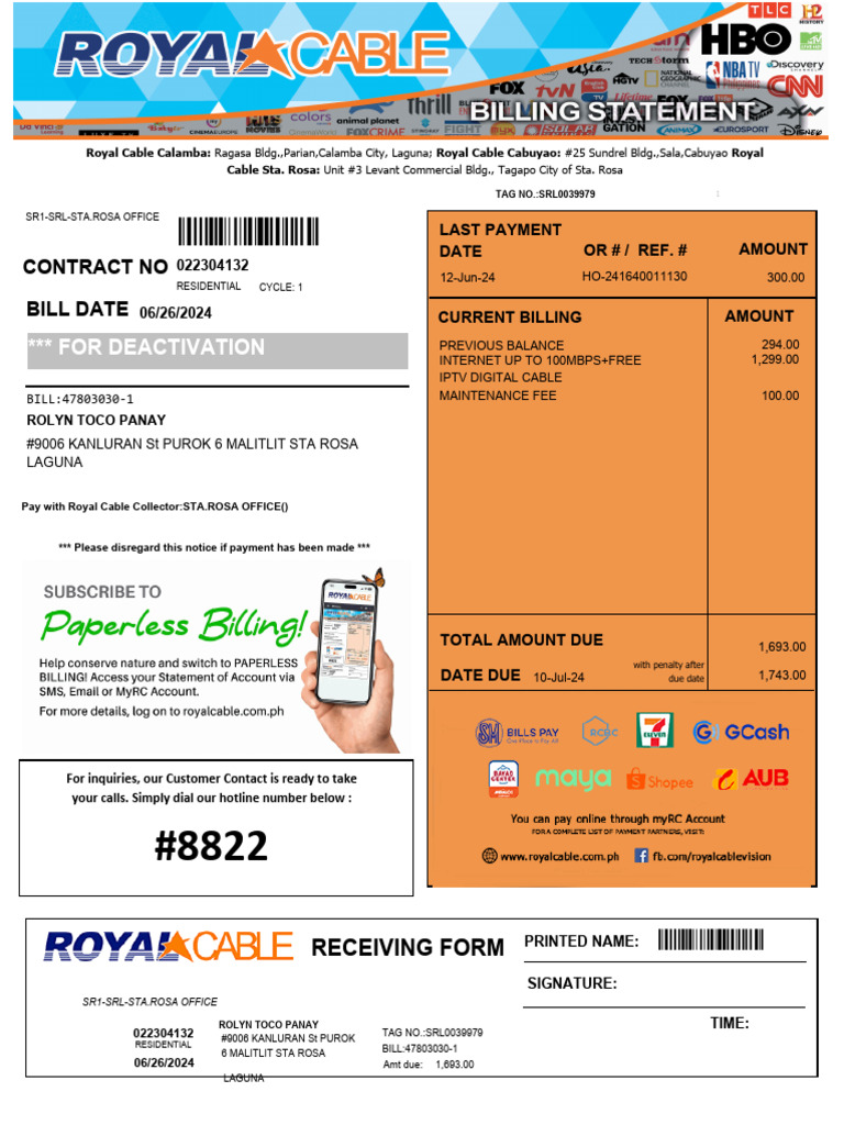 Bill-Preview Cable | PDF | Telecommunications | Television