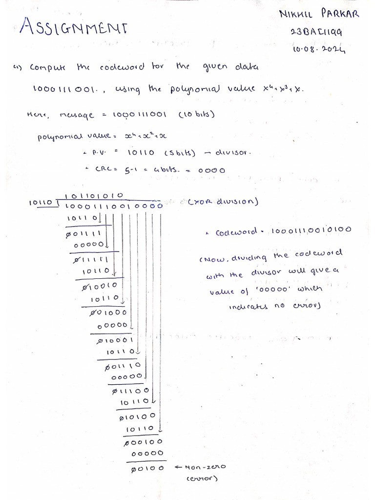Hamming Code and CRC | PDF