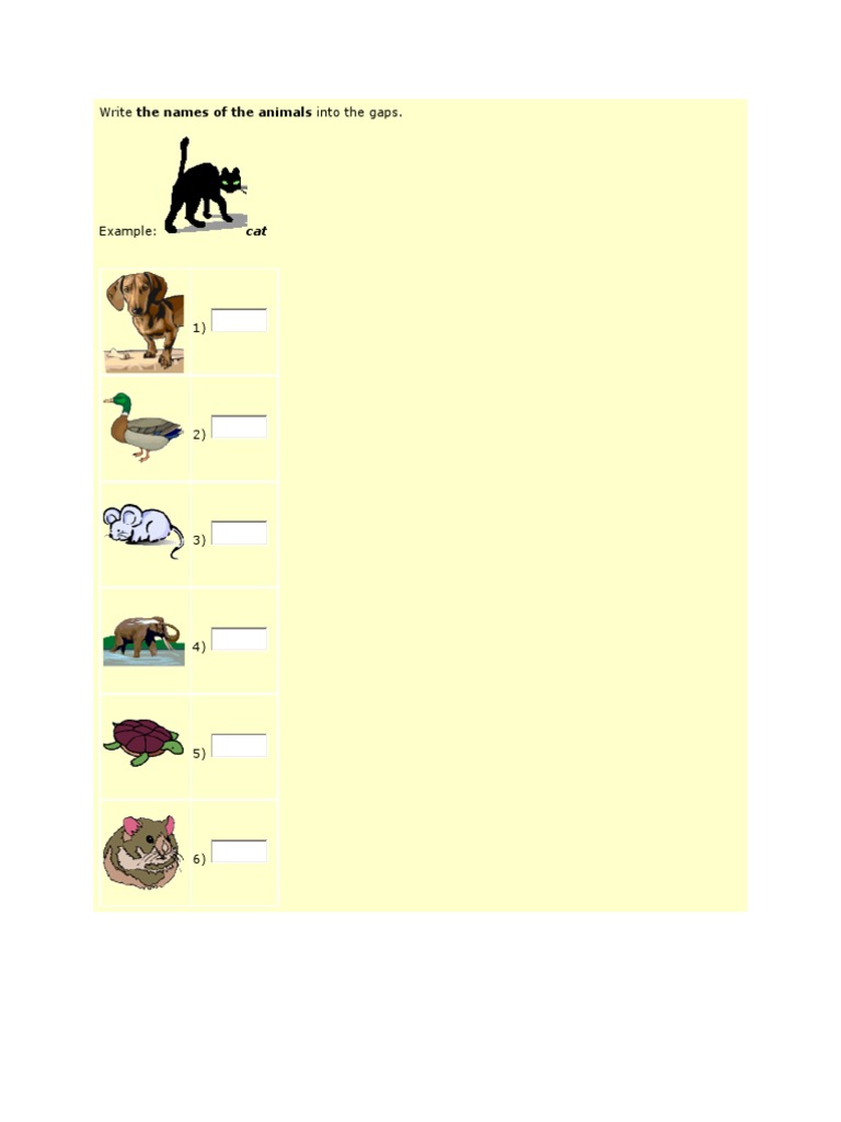 Animal Names and Word Usage Exercises | PDF | Foreign Language Studies ...