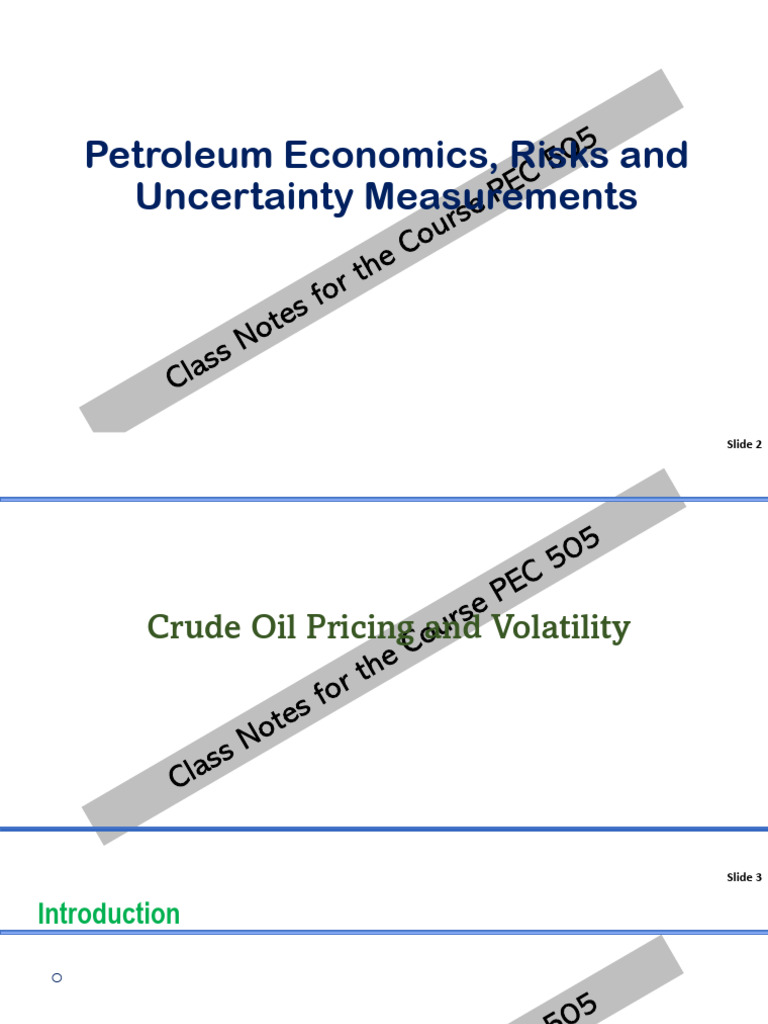Crude Oil Pricing and Volatlity-Class Note | PDF | West Texas ...