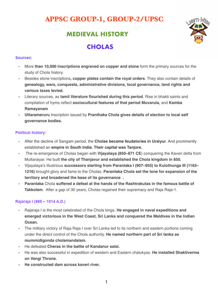 Cholas | PDF