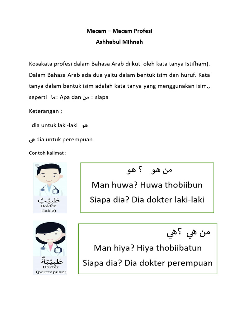 B.Arab Macam-Macam Profesi | PDF