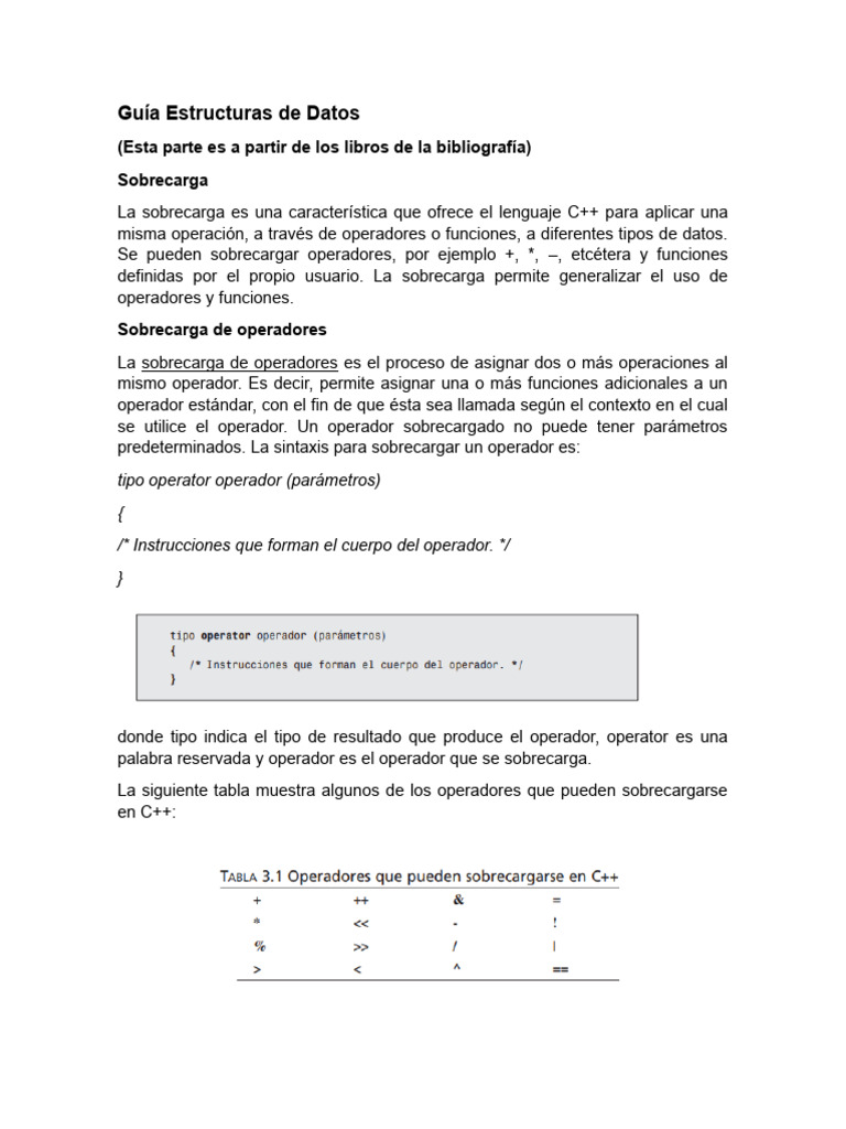 Guía Estructuras de Datos | PDF | C ++ | Objeto (informática)