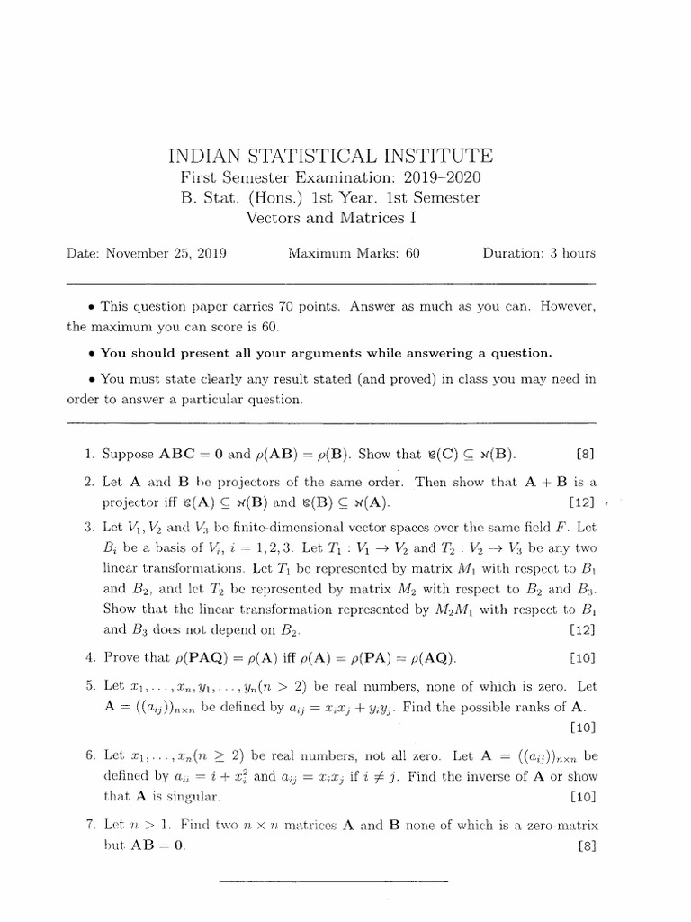 B Stat 1st Year2019 20 | PDF