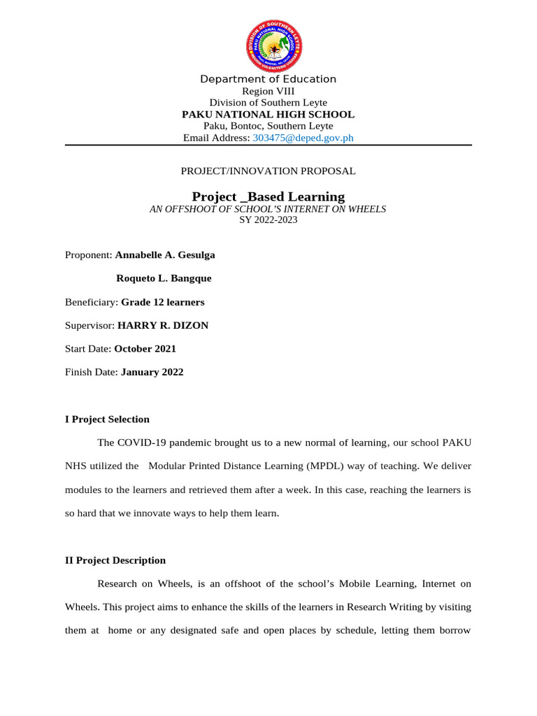 pROGRAM PROPOSAL | PDF | Learning | Teachers
