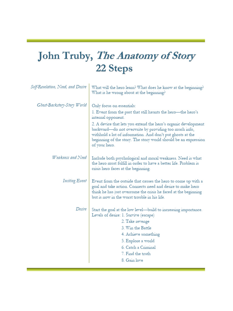 John Truby Final Handout | PDF | Hero