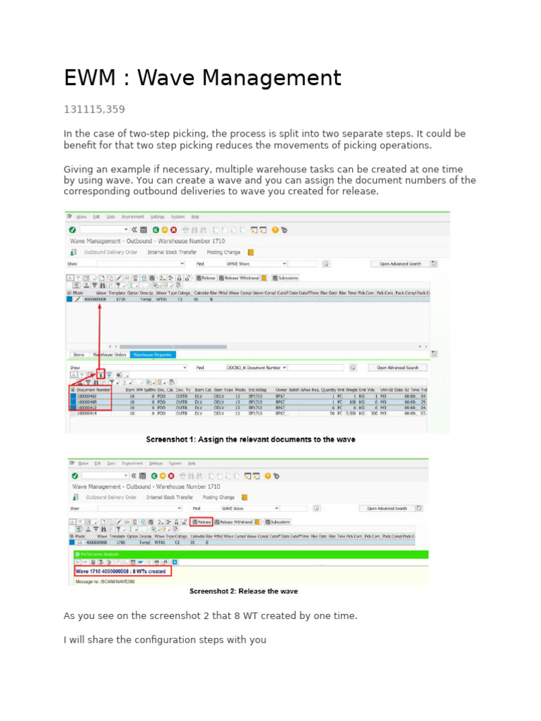 EWM WAVE Management | PDF | Warehouse | Computer Science