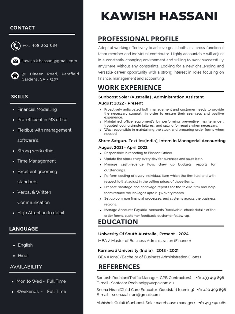 White Black Simple Resume Template | PDF | Business Economics | Business