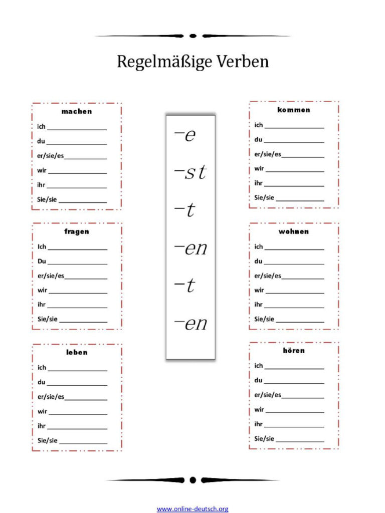 Regelmäßige Verben | PDF