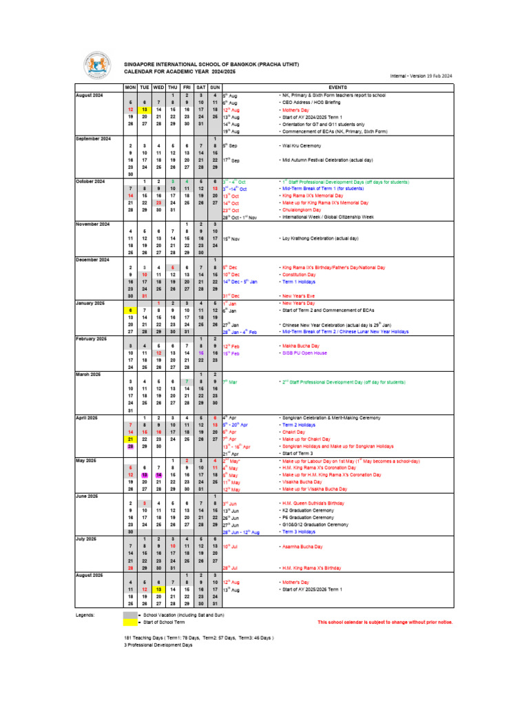 G12 - School Calendar AY 2024-2025 | PDF | Observances | Holidays