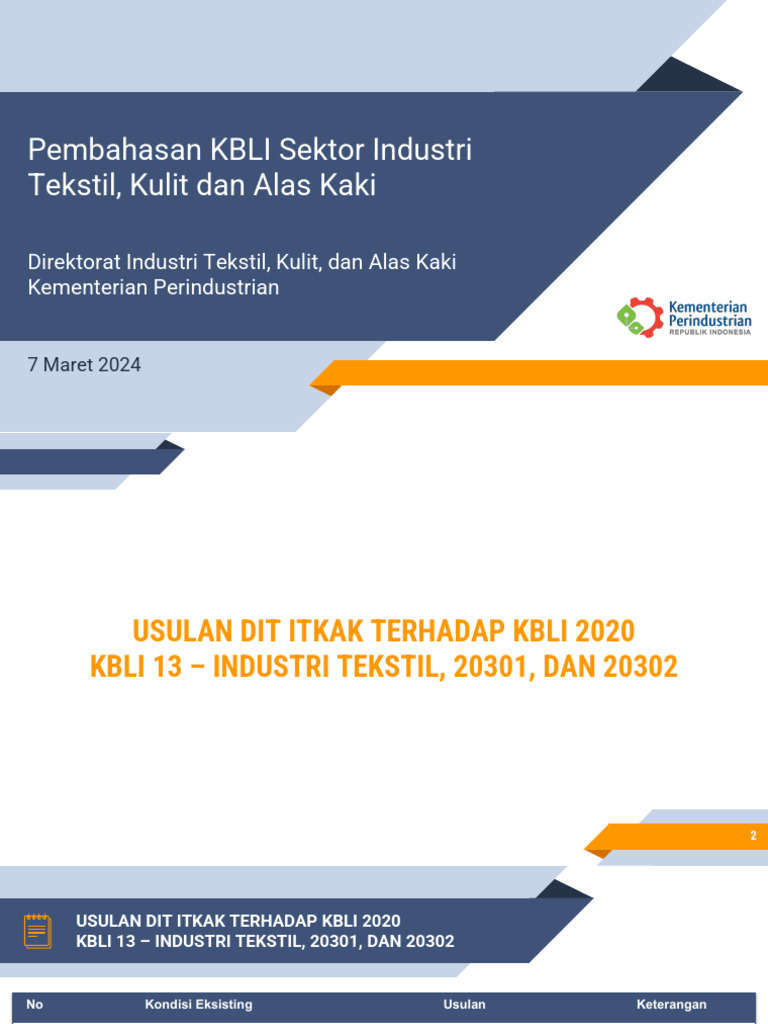 Bahan Rapat KBLI 7 Maret 2024 | PDF