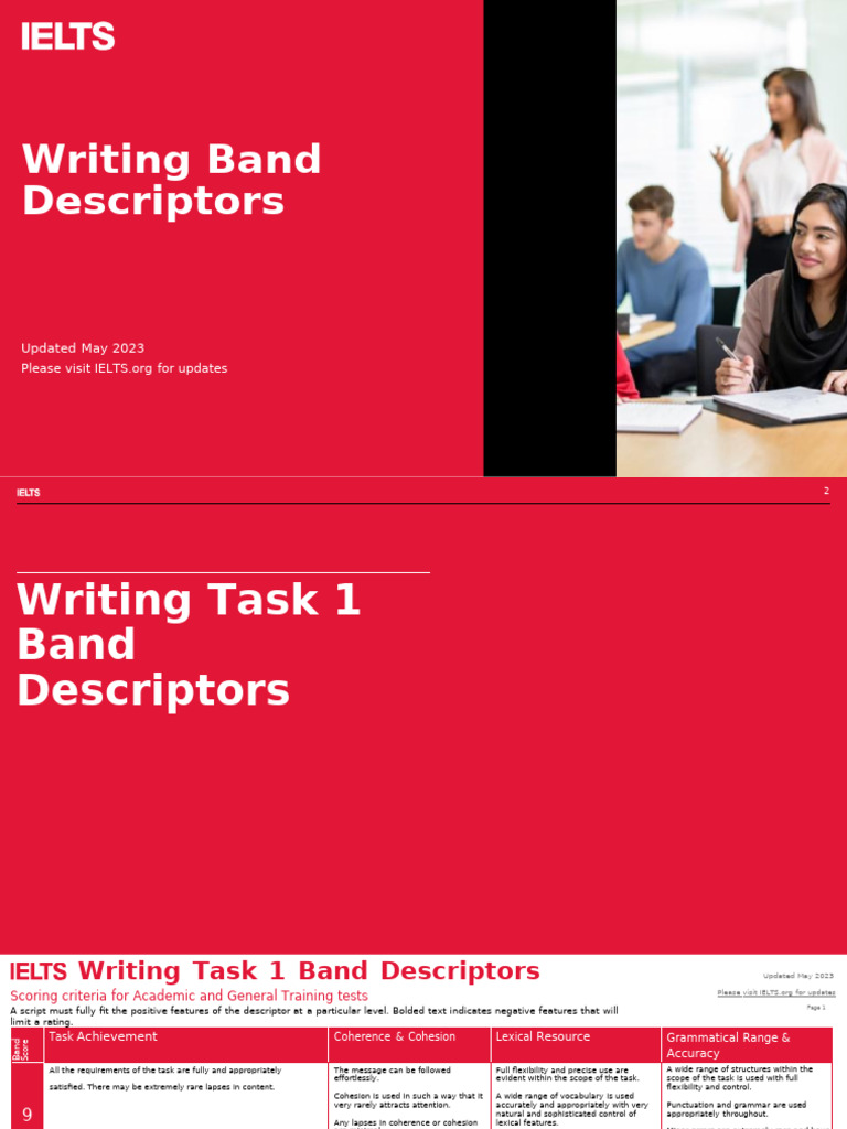 IELTS Writing Task 1 Band Descriptors | PDF | Accuracy And Precision | Word