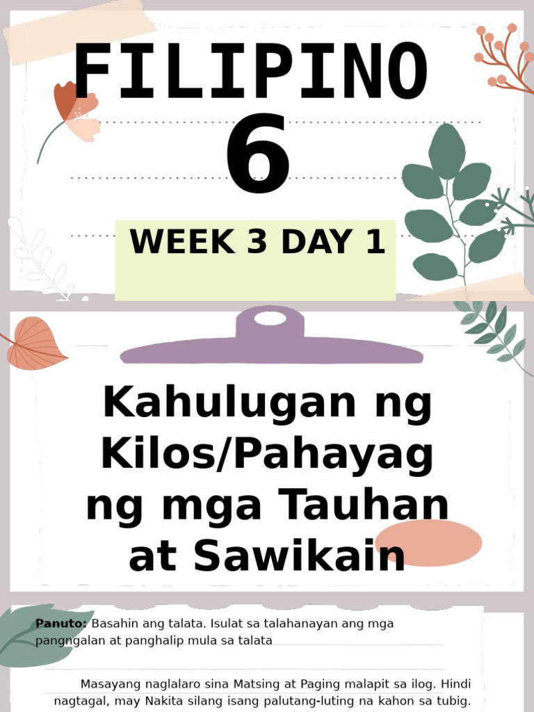 Filipino Week 3 | PDF