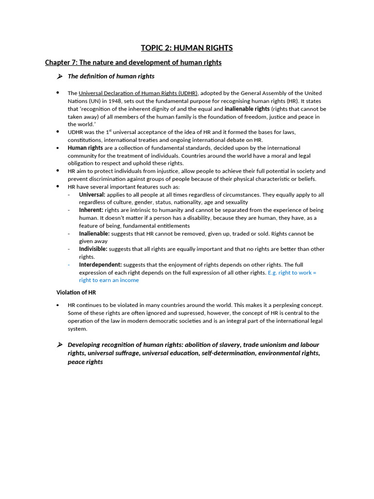 Legal Studies - Human Rights Notes | PDF | Human Trafficking | Human Rights