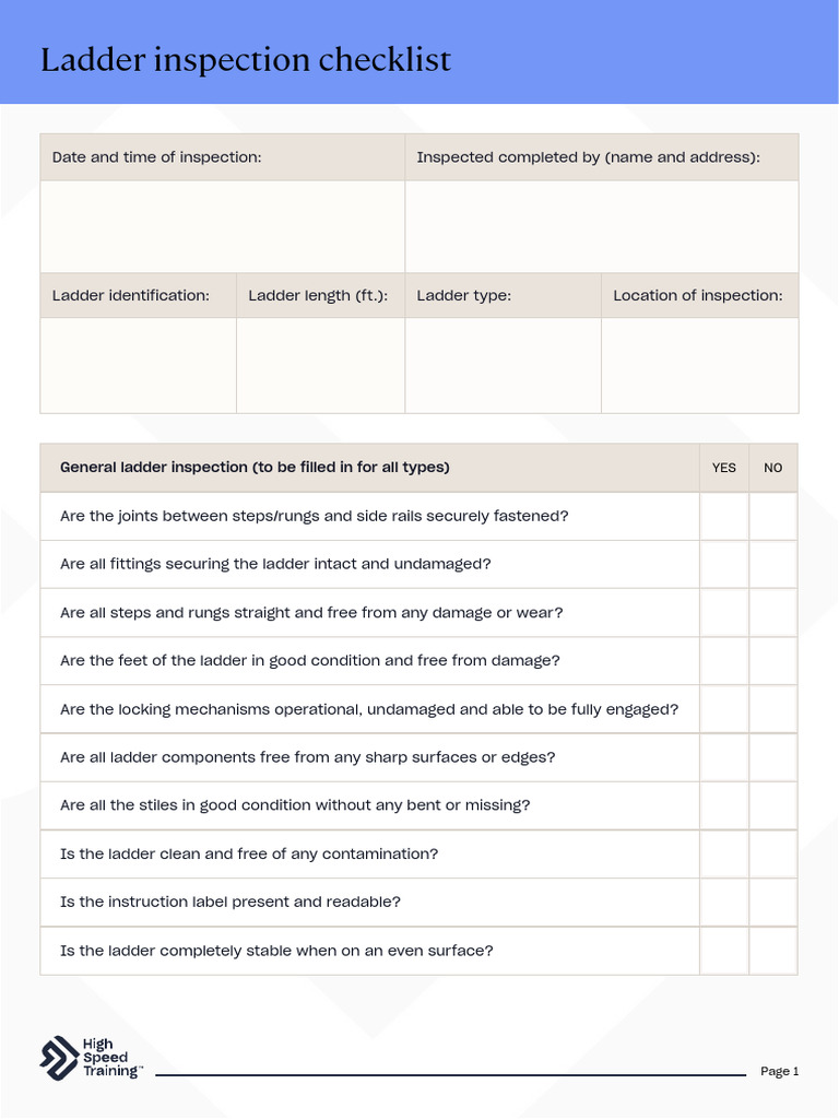 Ladder Inspection Checklist Guide | PDF | Ladder