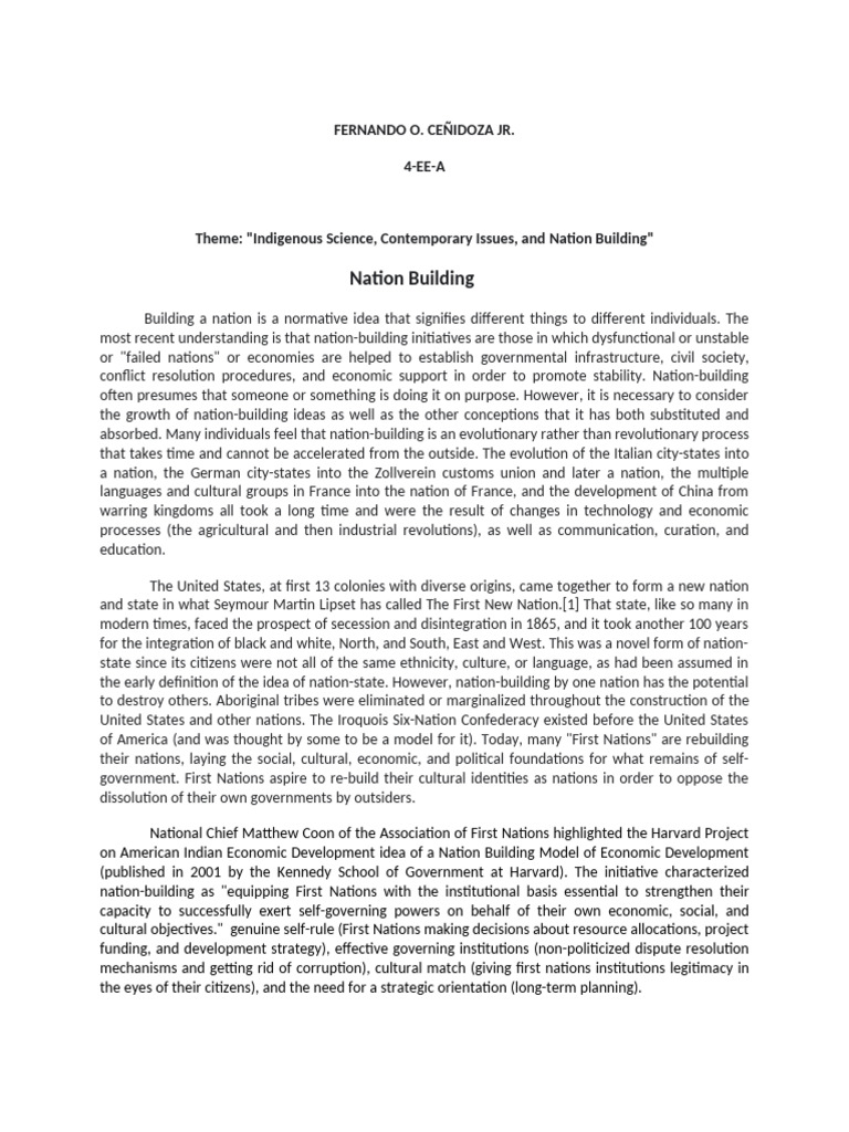 Nation Building Pdf Political Science Liberal Arts Education