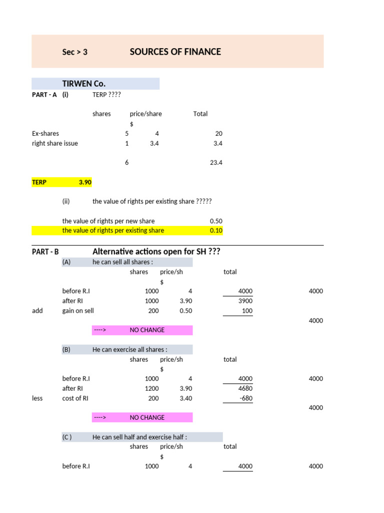 Sec - 3. Sources of Finance | PDF | Leverage (Finance) | Balance Sheet