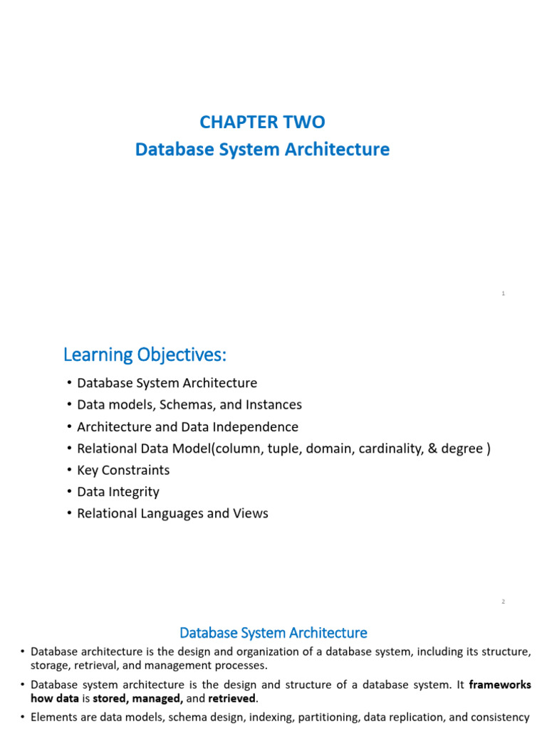Chapter Two Database System Architecture | PDF | Relational Database | Databases