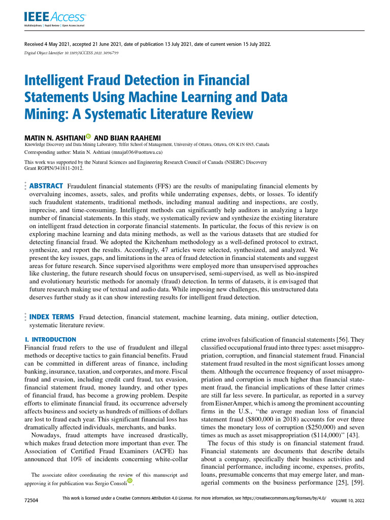 Ashtiani 2022 | PDF | Machine Learning | Fraud