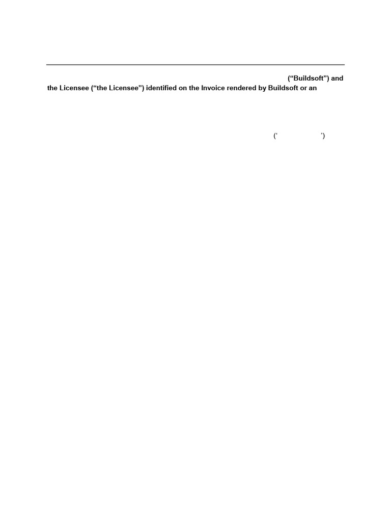 Buildsoft Software Licence | PDF | License | Legal Liability
