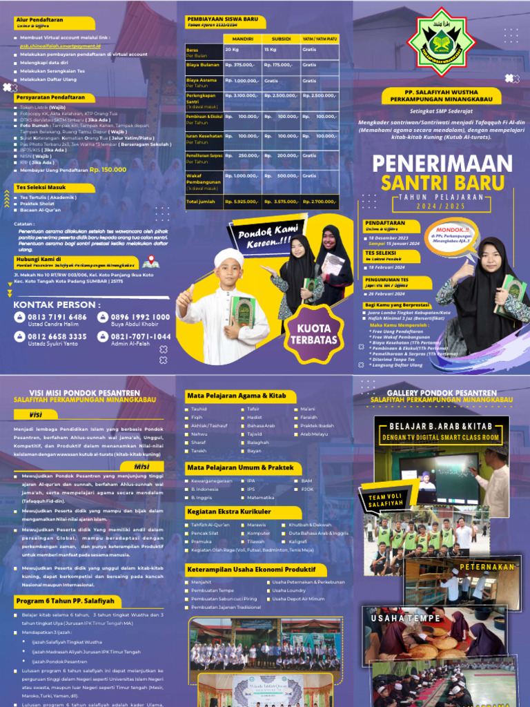 Pendaftaran PP Salafiyah Wustha | PDF