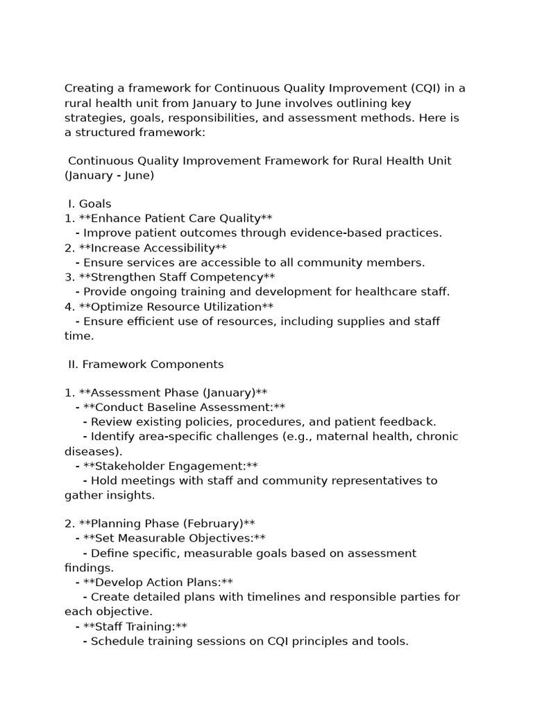 CQI | PDF | Health Care | Public Services